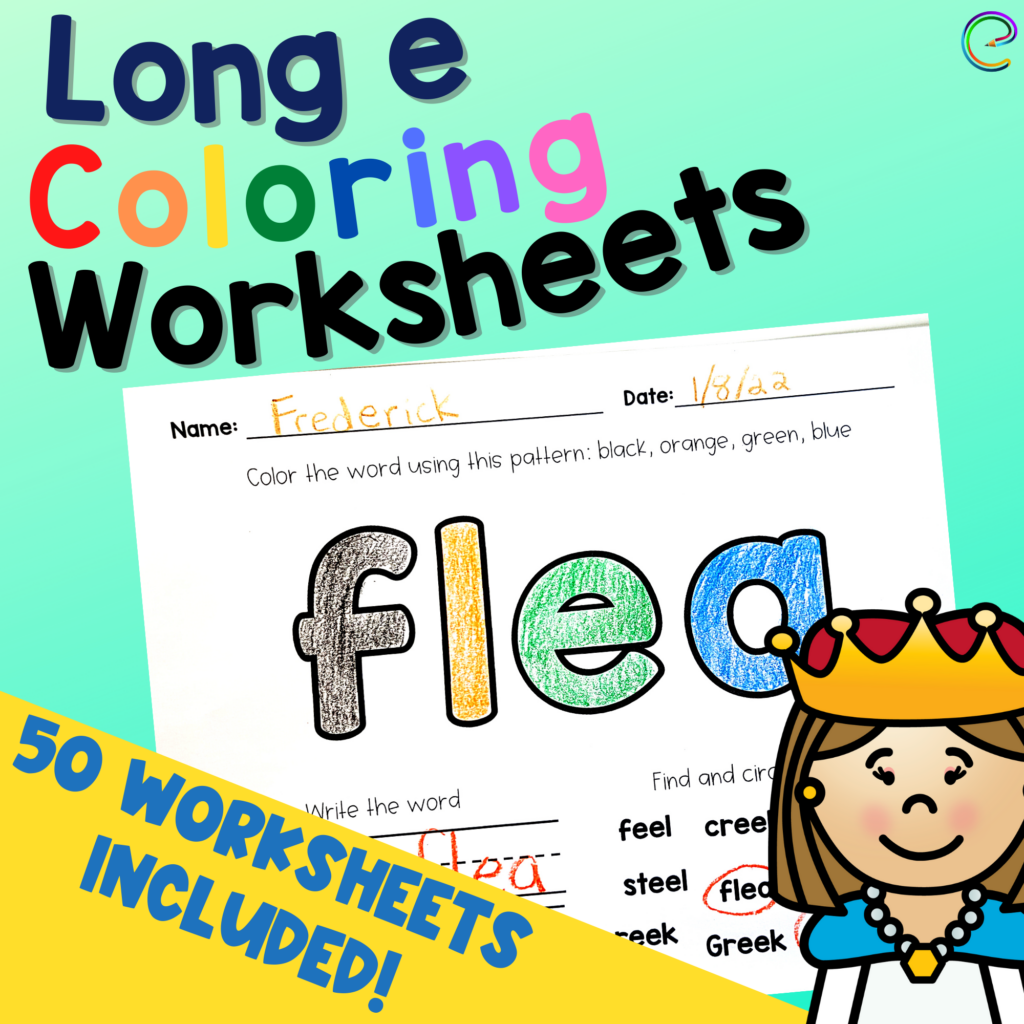 Long e Coloring Worksheets - 50 Worksheets Included!