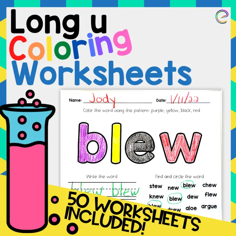Long u Coloring Worksheets - 50 Worksheets Included!