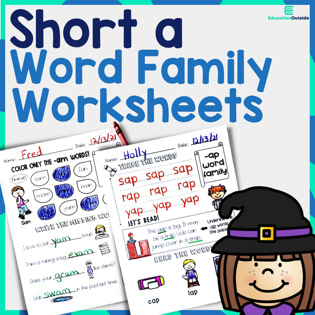 Short a Word Family Worksheets - 10 Worksheets Included!