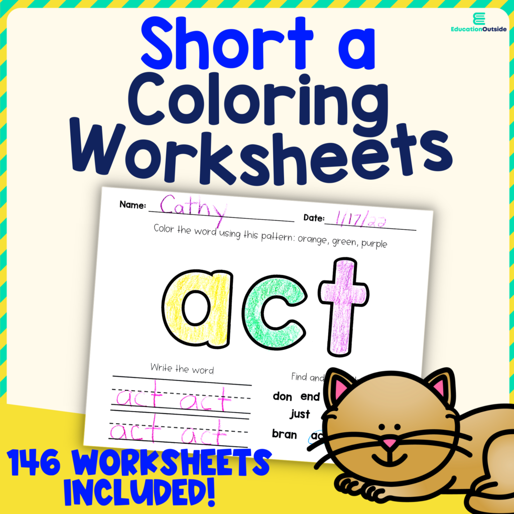 Short a Coloring Worksheets - 146 Worksheets Included!