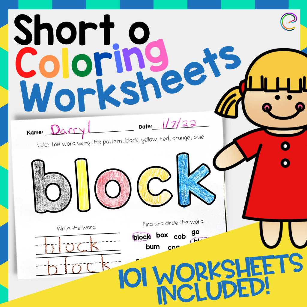 Short o Coloring Worksheets - 101 Worksheets Included!
