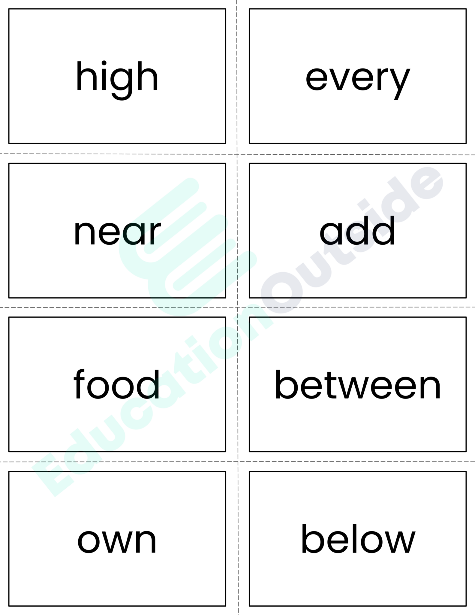 Fry's 1000 Flashcard Packet (1-1000) - 3 Sizes!