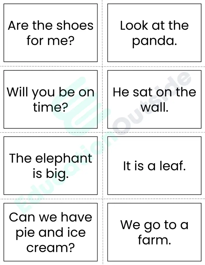 Fry's First 100 Sight Word Sentence Flashcards - 3 Sizes!