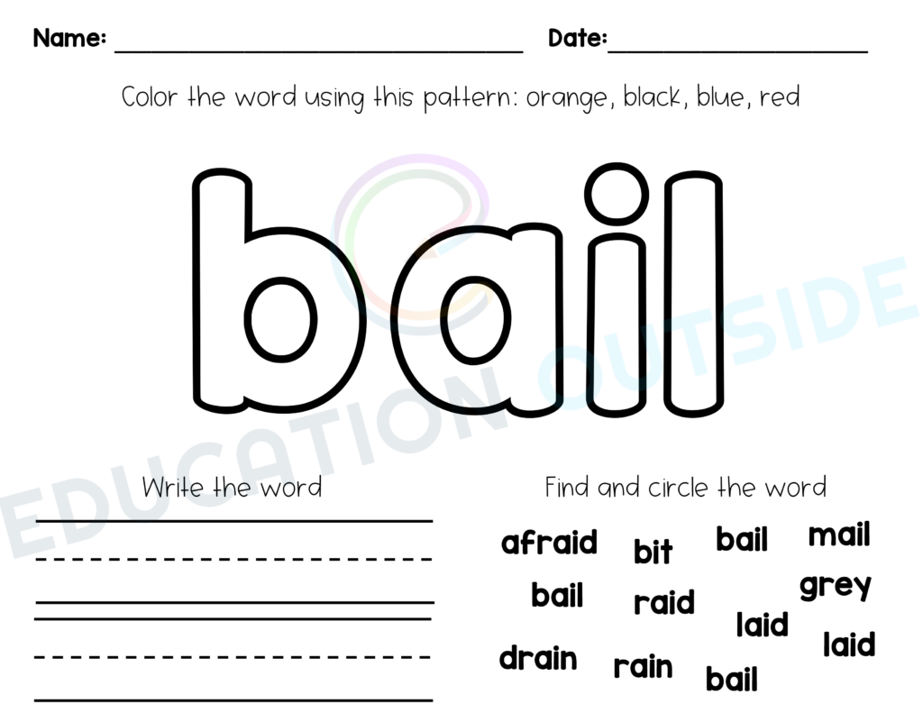 Long a Coloring Worksheets - 50 Worksheets Included!