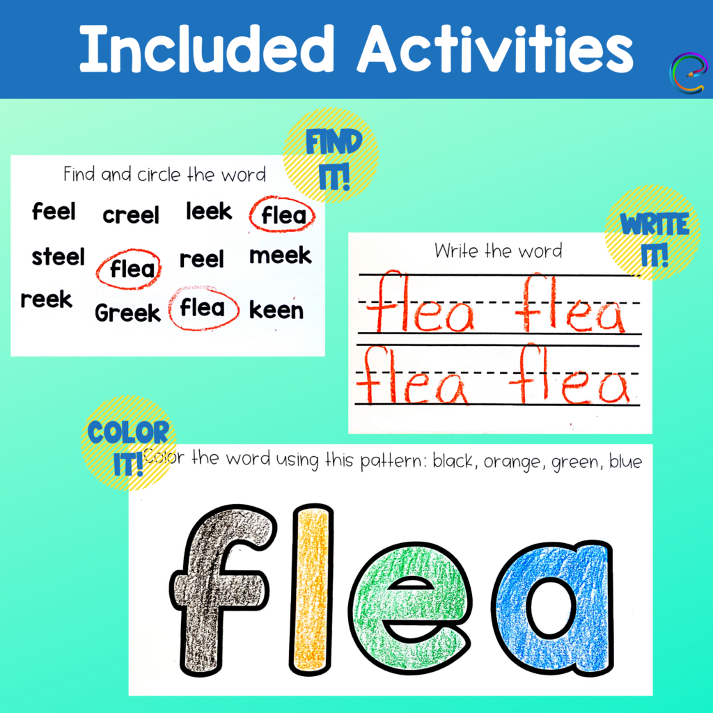 Long e Coloring Worksheets - 50 Worksheets Included!