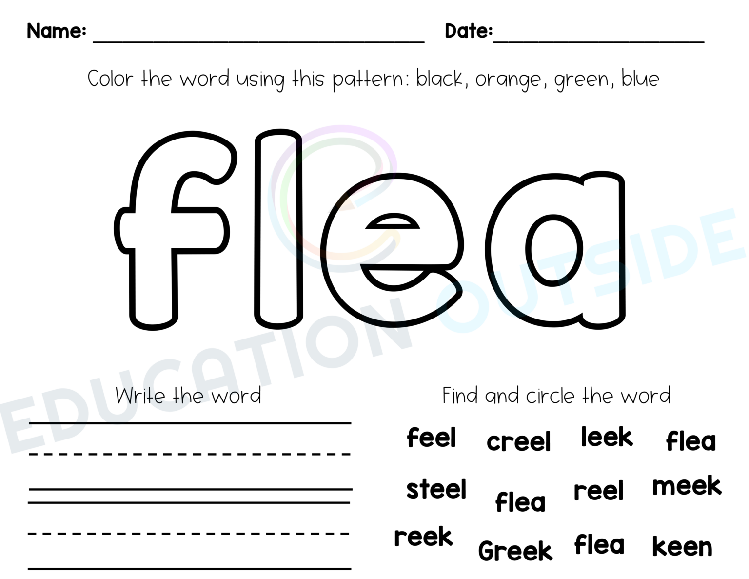 Long e Coloring Worksheets - 50 Worksheets Included!