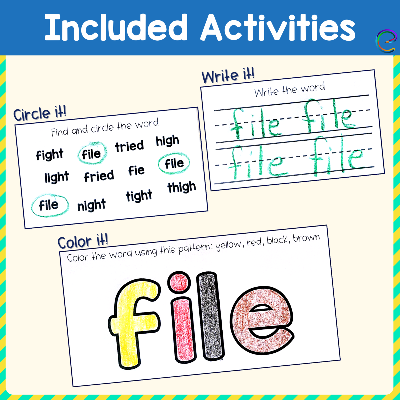 Long i Coloring Worksheets - 50 Worksheets Included!