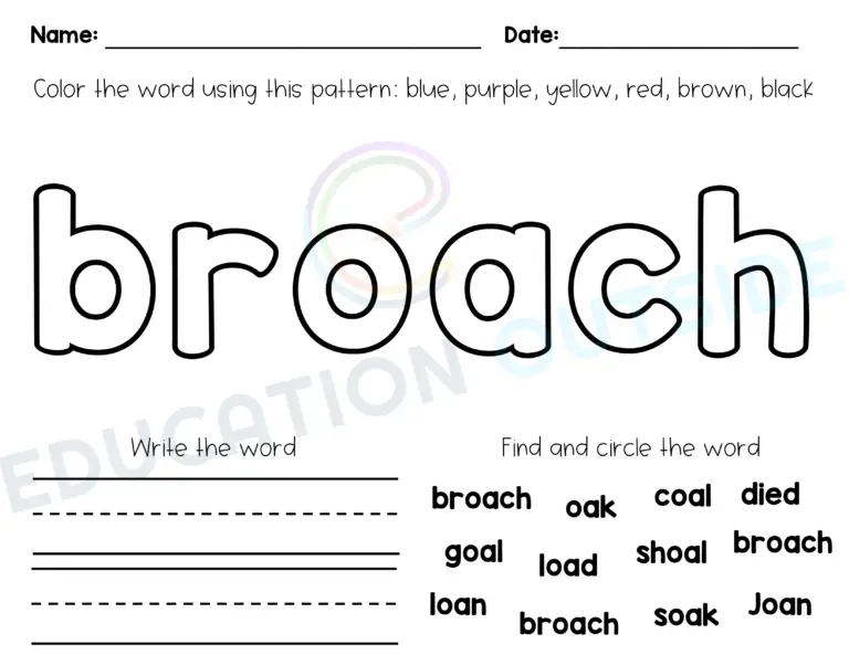 Long o Coloring Worksheets - 50 Worksheets Included!
