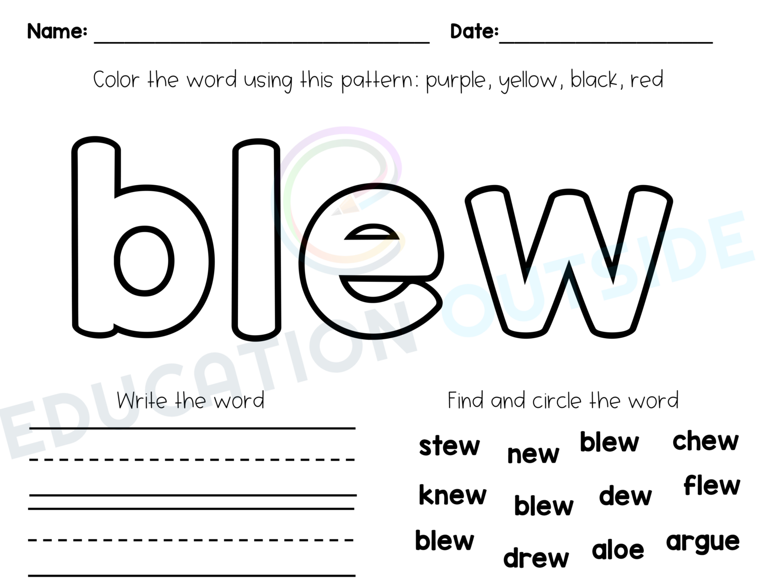 Long u Coloring Worksheets - 50 Worksheets Included!