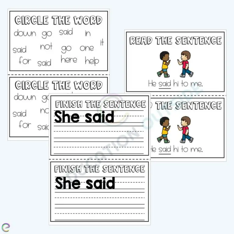 said Sight Word Mini Book