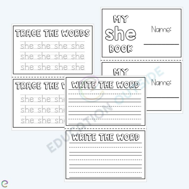 she Sight Word Worksheets & Activities [Free Printables]