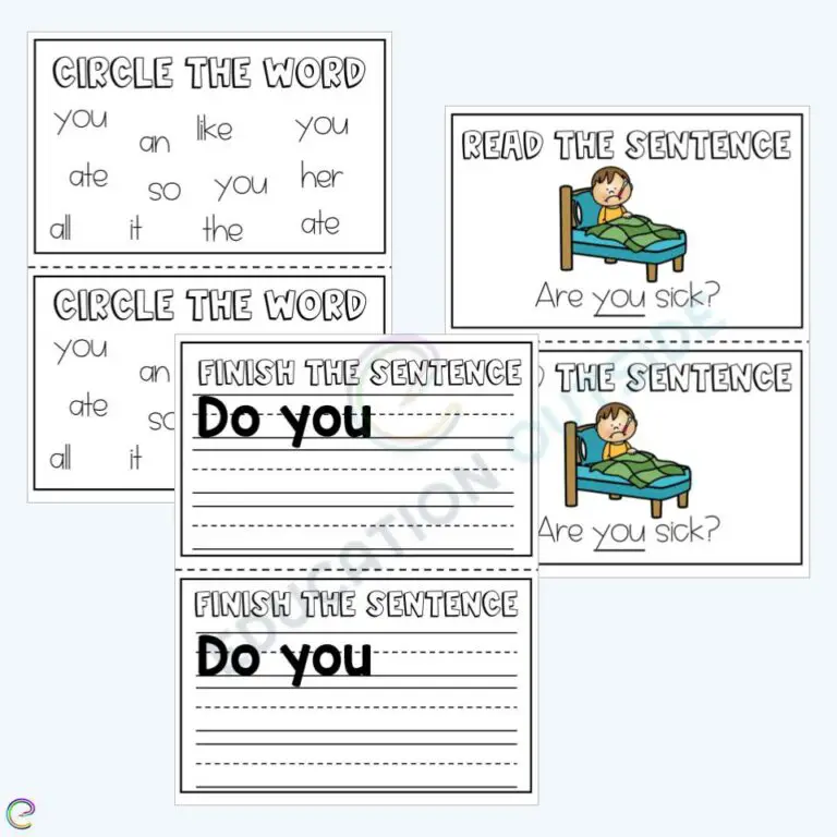 you Sight Word Mini Book