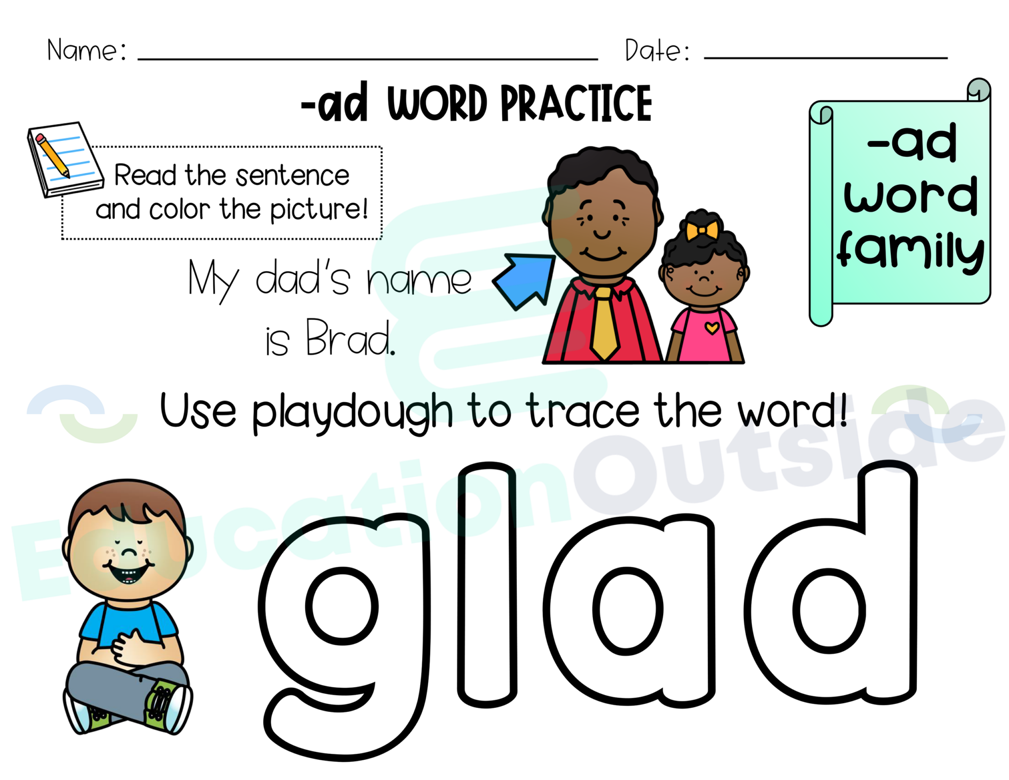 Short a Word Family Worksheets - 10 Worksheets Included!