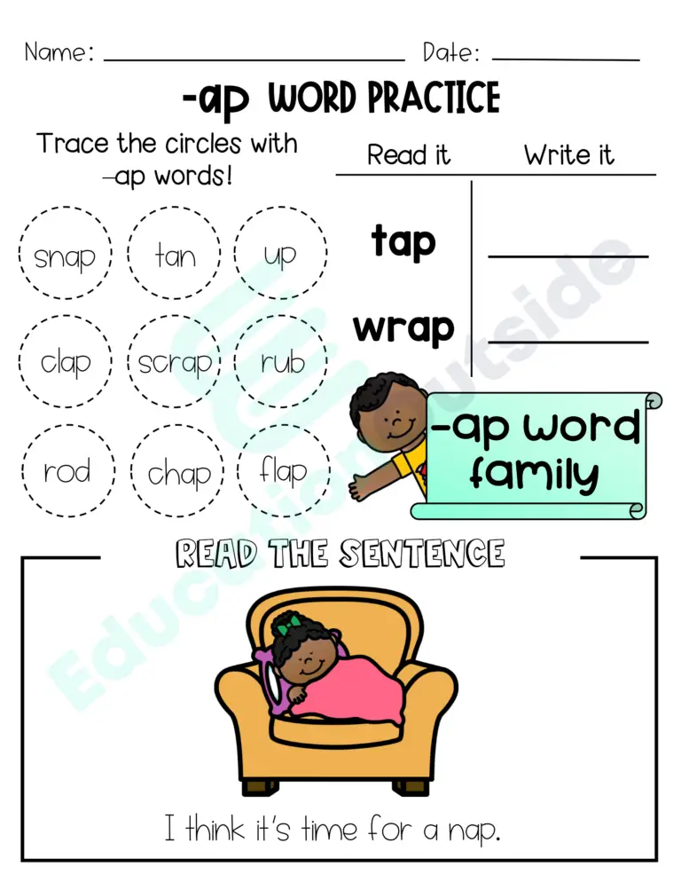 Short a Word Family Worksheets - 10 Worksheets Included!