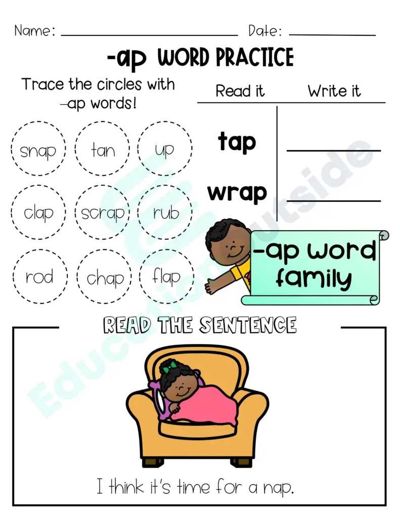 Short a Word Family Worksheets - 10 Worksheets Included!