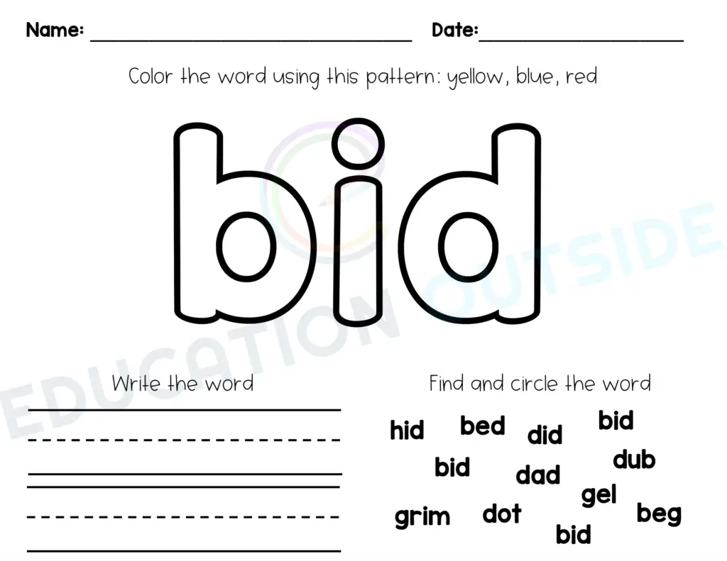 Short i Coloring Worksheets - 111 Worksheets Included!