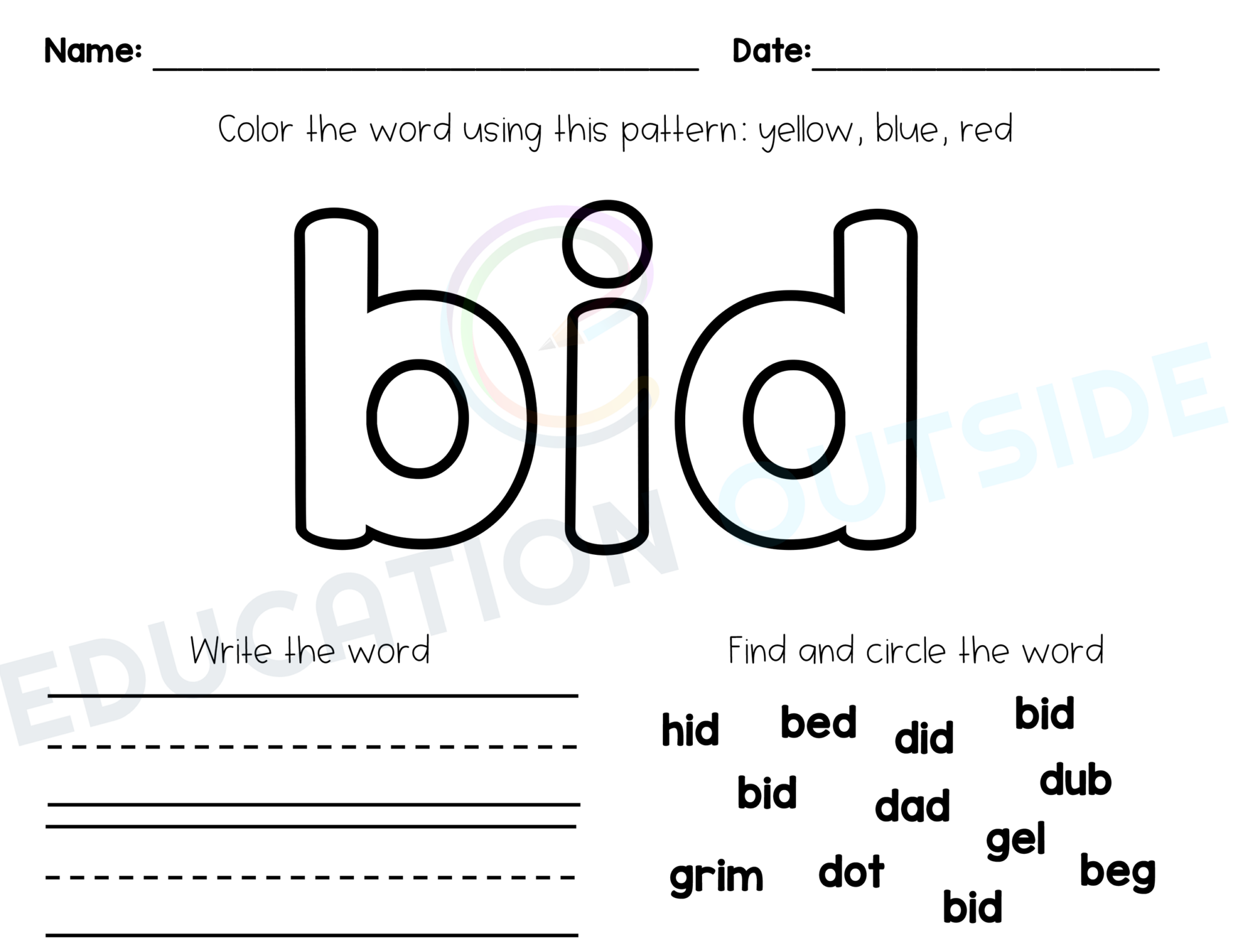 Short i Coloring Worksheets - 111 Worksheets Included!