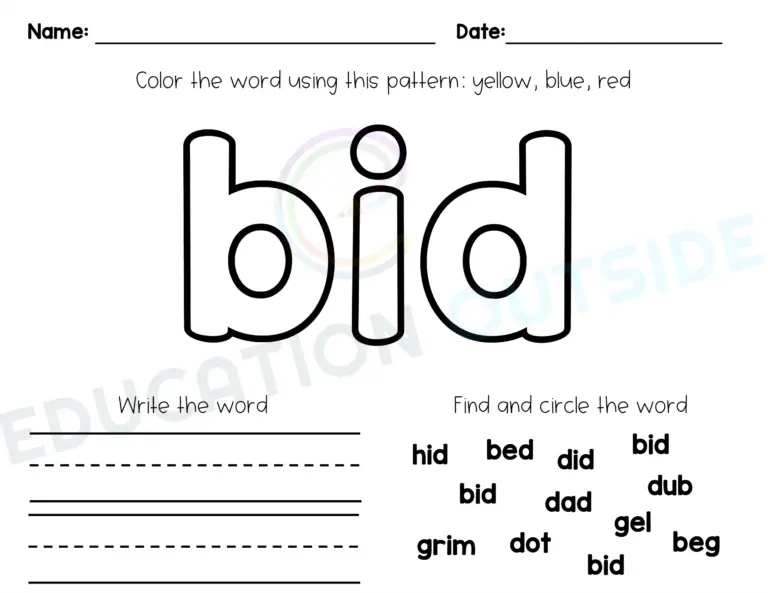 Short i Coloring Worksheets - 111 Worksheets Included!