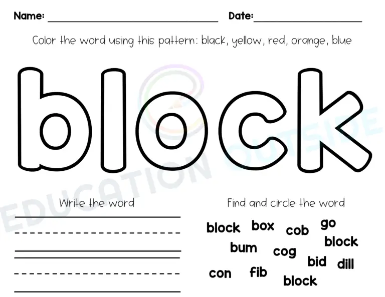 Short o Coloring Worksheets - 101 Worksheets Included!