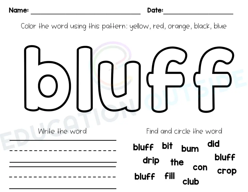 Short u Coloring Worksheets - 50 Worksheets Included!