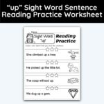 up Sight Word 4 Sentence Reading Practice Worksheet
