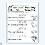 up Sight Word 4 Sentence Reading Practice Worksheet