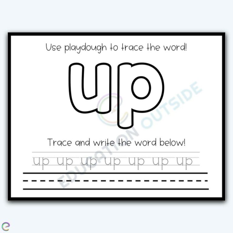 up Sight Word Playdough Mat