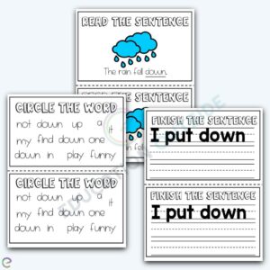 down Sight Word Mini Book