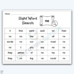 no Sight Word Single Word Search Worksheet