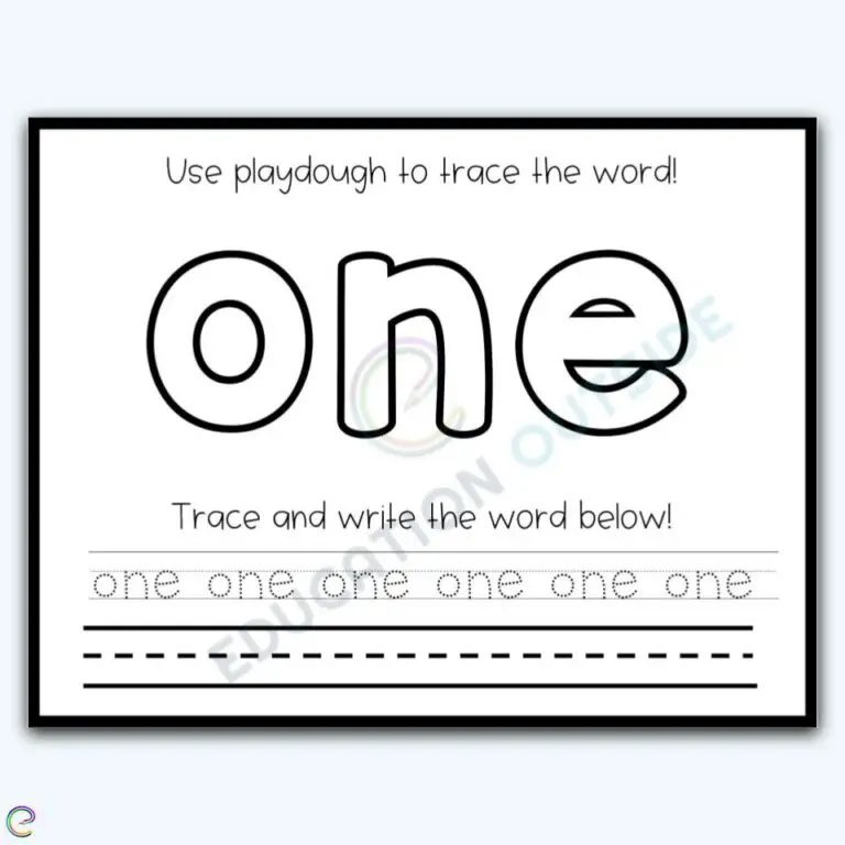 one Sight Word Playdough Mat
