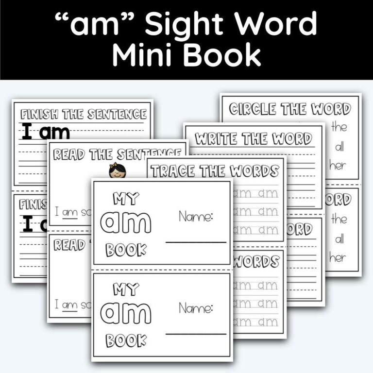 am Sight Word Mini Book