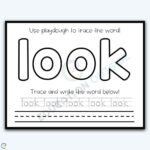look Sight Word Playdough Mat