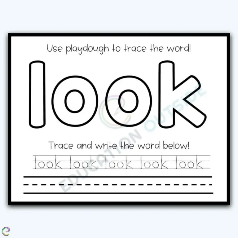 look Sight Word Playdough Mat