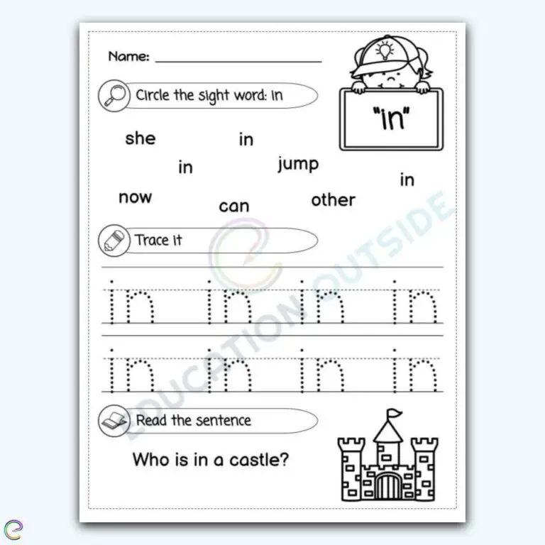 in Sight Word Find, Trace, and Read Activity Page