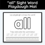 all Sight Word Playdough Mat