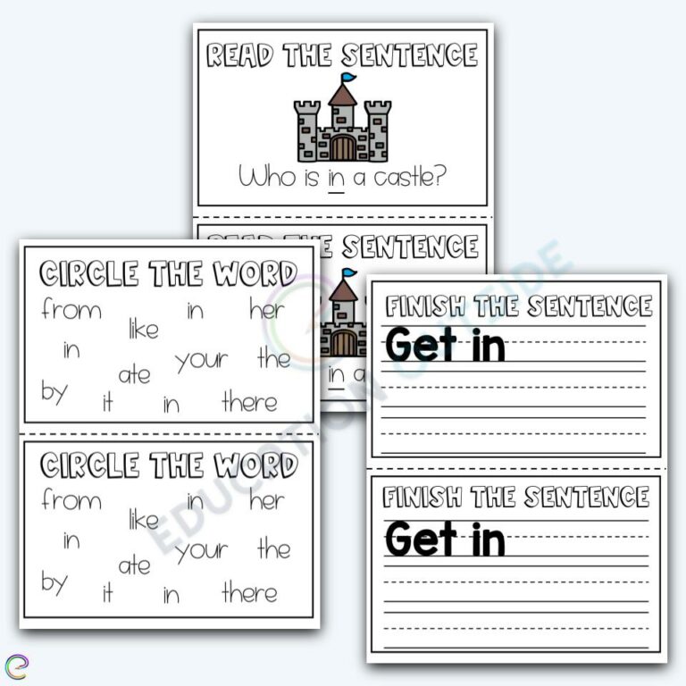 in Sight Word Mini Book