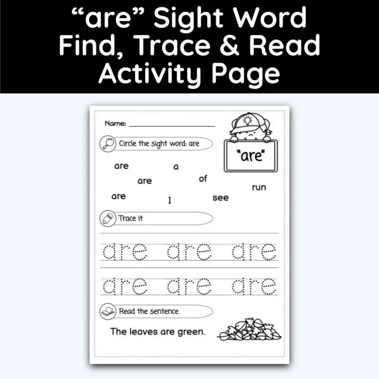 are Sight Word Find, Trace, and Read Activity Page