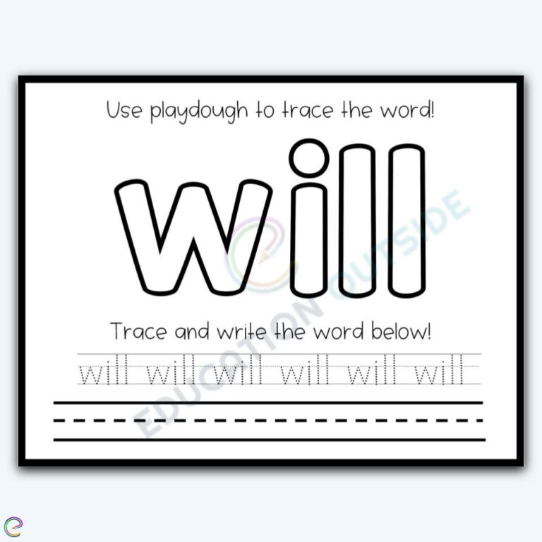 will Sight Word Playdough Mat