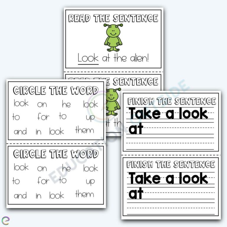 look Sight Word Mini Book