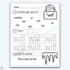 will Sight Word Find, Trace, and Read Activity Page