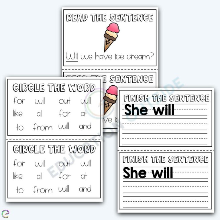 will Sight Word Mini Book