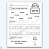come Sight Word Find, Trace, and Read Activity Page