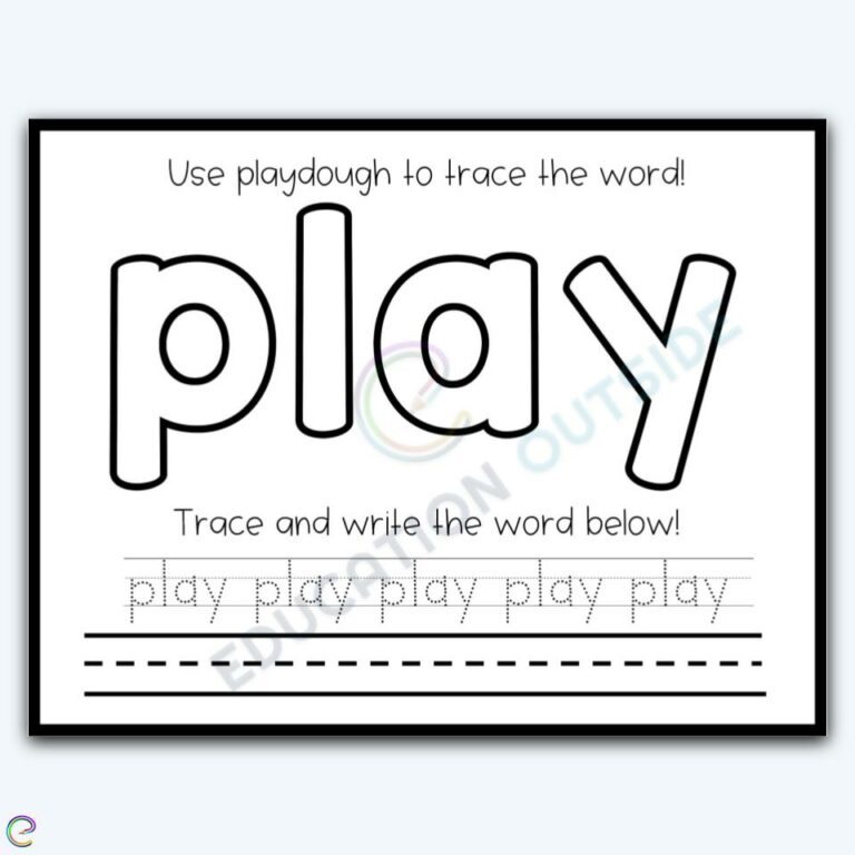 play Sight Word Playdough Mat