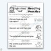 and Sight Word 4 Sentence Reading Practice Worksheet