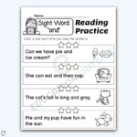 and Sight Word 4 Sentence Reading Practice Worksheet