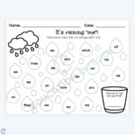 me Sight Word Raindrop Coloring Page