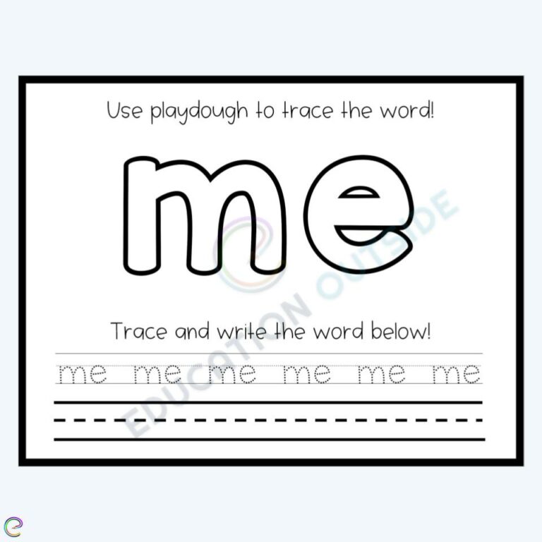 me Sight Word Playdough Mat