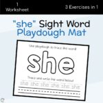 she Sight Word Playdough Mat