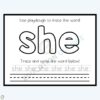 she Sight Word Playdough Mat