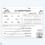 can Sight Word Detective Worksheet